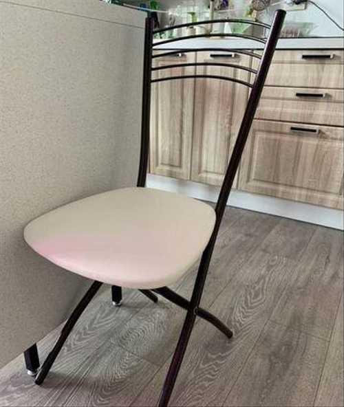 Складные стулья мягкие металлические (коричнево-кр