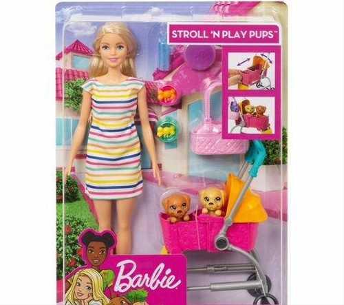 Кукла Barbie с щенком Барби в коляске GHV92.Новая