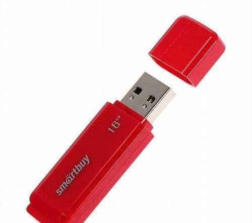 Флешка Smartbuy Dock, 16 Гб, USB2.0, чт до 25 Мб/с, зап до 15 Мб/с, красная