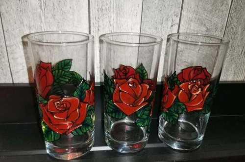 Набор стаканов с витражной росписью