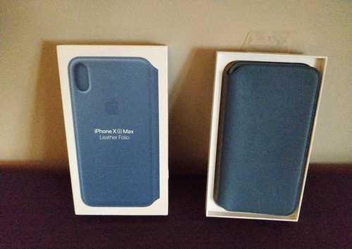 Чехол Apple Folio iPhone Xs Max (Синий)