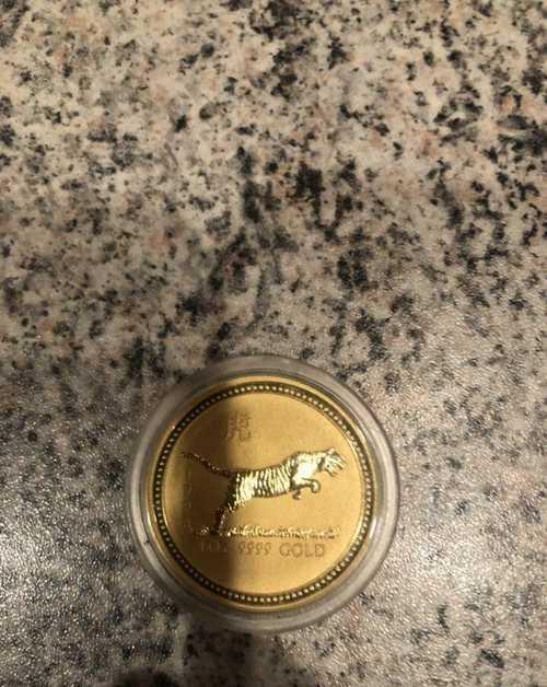 Золотая монета Лунар 1, год тигра
