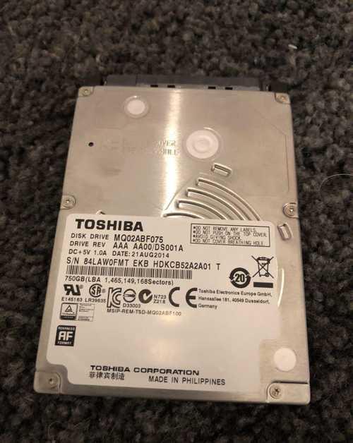 Жесткий диск HDD 2.5 750Gb Toshiba Новый Smart