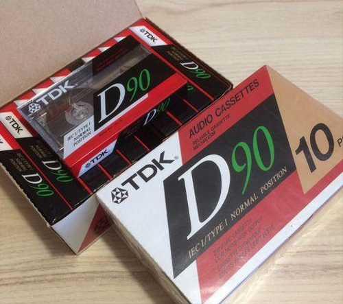 Аудиокассеты TDK D 90 новые 10 шт. блок