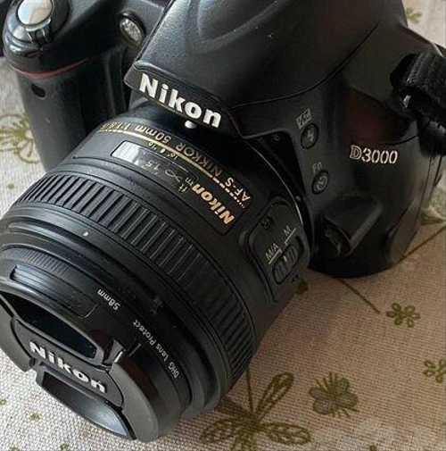 Портретный комплект Nikon D3000 фотоаппарат kit