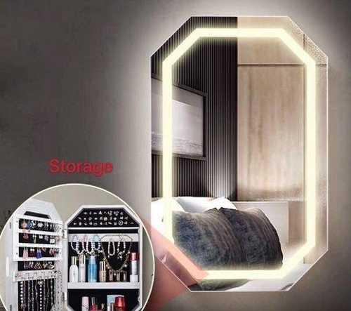 Настенный шкаф-зеркало для украшений + LED SmartBi