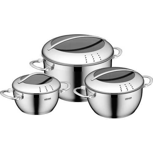 Набор кастрюль со стеклянными крышками Nadoba,6пр