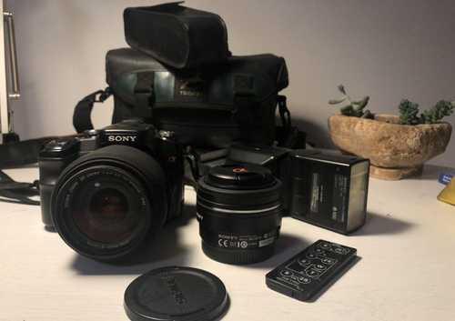Фотоаппарат Sony a100, объективы, вспышка, фильтры