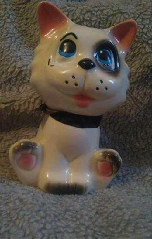 Фарфоровая статуэтка кошка-копилка Deyma