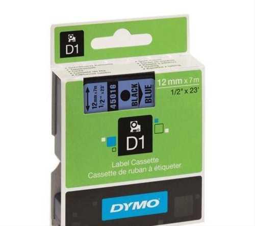 Картридж для принтеров этикеток "Dymo D1", 12 мм x 7 метров, лента пластиковая, черный шрифт, голубой фон