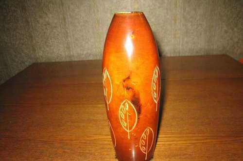 Советская деревянная декоративная ваза винтаж