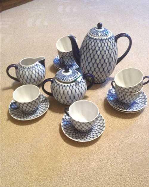 Кофейный сервиз, кобольтовая сетка