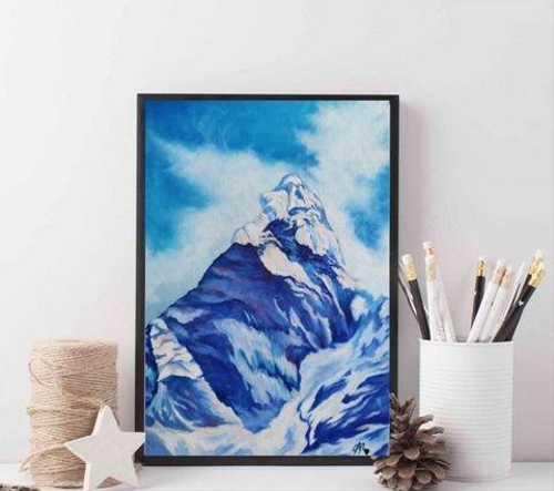 Картина маслом горный пейзаж Аннапурна Гималаи