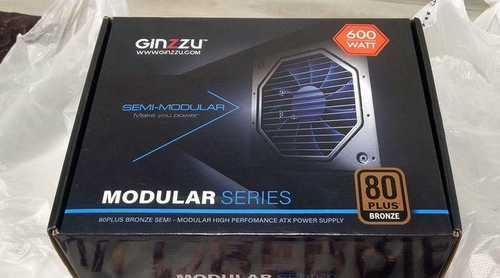 Ginzzu 600W MC600 модульный бп 80 plus Новый