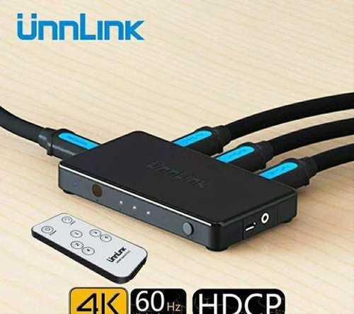 Unnlink hdmi switch 3x1 4K 60hz HDR