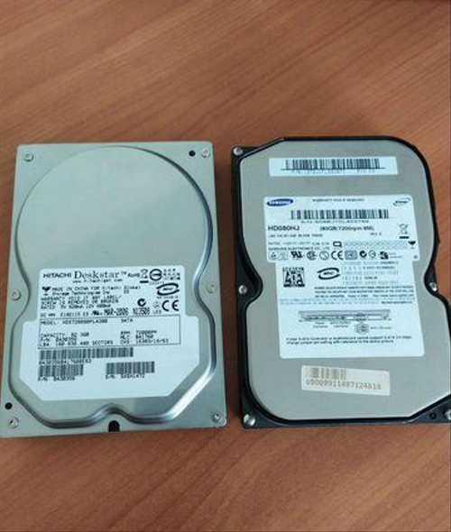 HDD 80 гб. Samsung и Hitachi, SATA