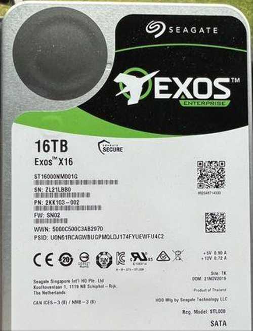 Жесткий диск hdd 16 тб Seagate Exos X16