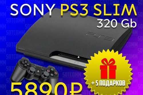 PS3 Sslim 320GB + диск в подарок