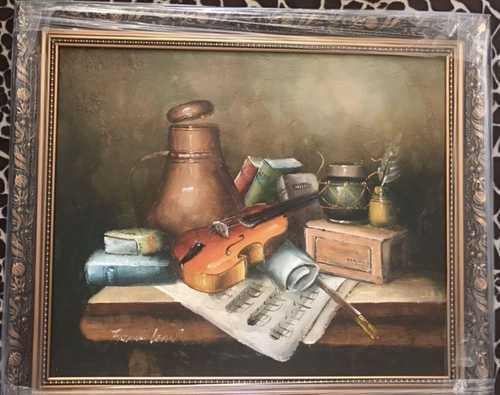 Картина Натюрморт со скрипкой. Размер в раме 60х70