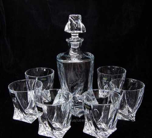 Набор для виски 7 предметов Quadro Bohemia Crystal