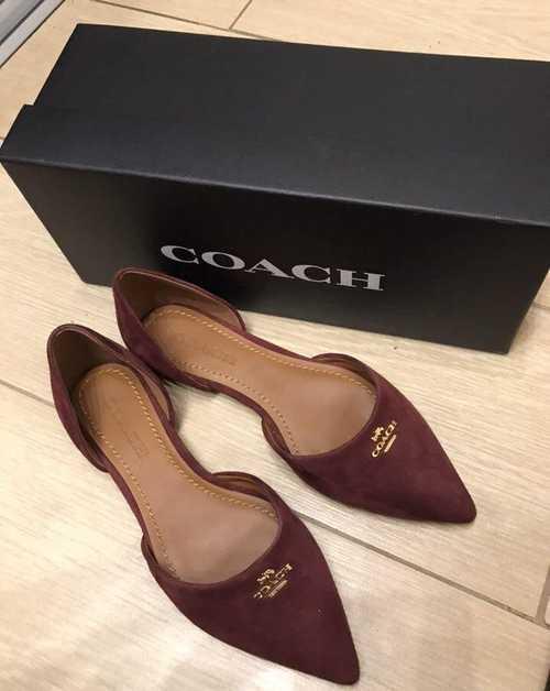 Балетки Coach замша новые