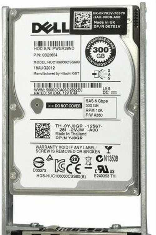 Жесткий диск Dell 300GB YJ0GR SAS 2.5