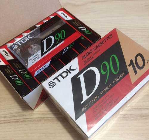 Аудиокассеты TDK D 90 новые 10 шт. блок