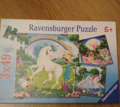 Пазлы Ravensburger 3*49, единороги, от 5 лет