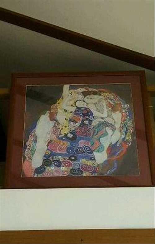 Картина в раме под стеклом Девушки Густав Климт