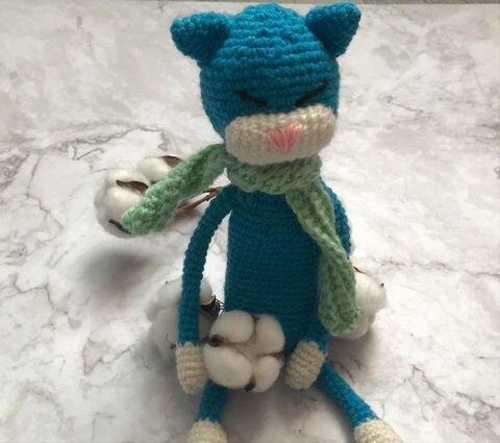 Мягкая игрушка кот вязаная handmade котенок