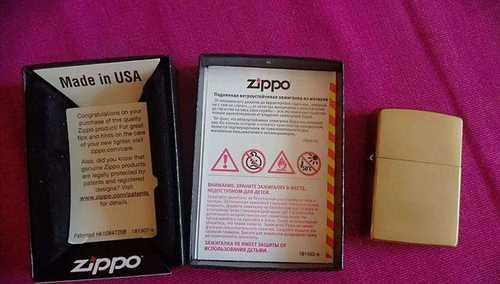 Зажигалка zippo 204 b brushed brass