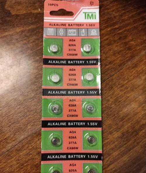 Батарейки 10шт. (блистер) AG4 626A 377A CX66W