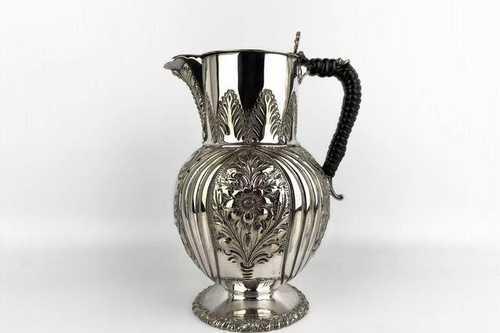 Антикварный кувшин, Англия, серебрение, 1886-1897г