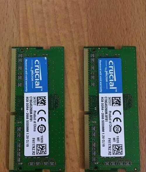 Память для Mac mini 16Gb DDR4 2x8Gb Crucial 2666