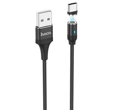 Кабель USB магнитный 2A hoco U76 Черный (type C) 1