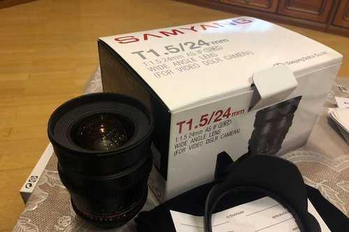 Samyang 24mm T1.5 vdslr II Canon EF