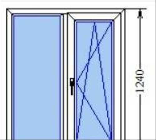 Пластиковые окна 1000х1240 - две створки