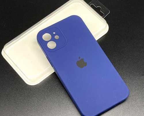iPhone 12 Mini Синий Silicone Защита камер