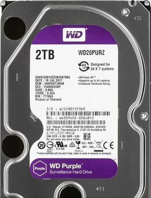 Жесткий диск Western Digital WD Purple 2 TB WD20PU