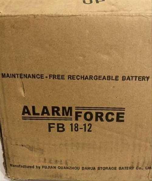 Аккумулятор alarm force fb 18ah-12v