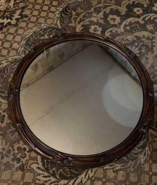 Зеркало круглое настенное "Кедровое"