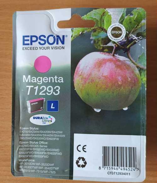 Оригинальный картридж Epson T1293 magenta