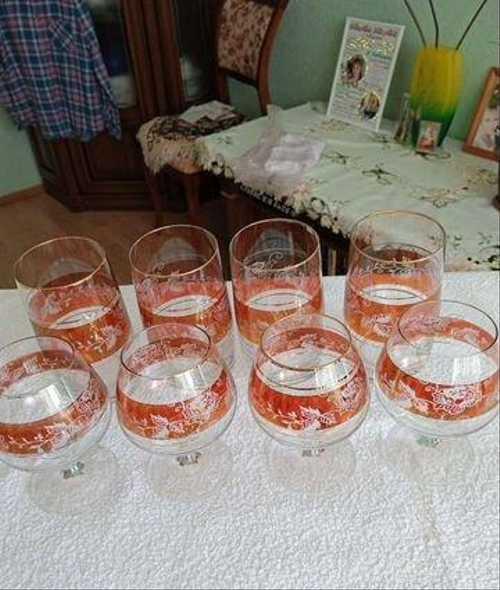 Набор фужеры, стаканы(8 шт) Чехословакия