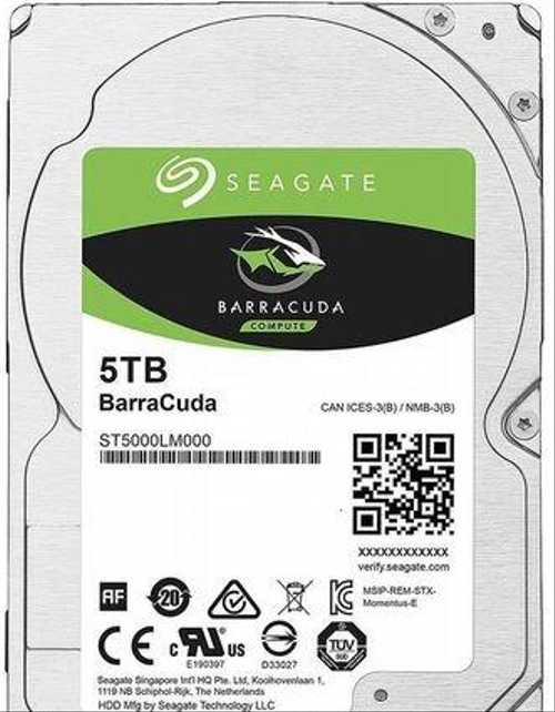 Жесткий диск seagate Barracuda ST5000LM000, 5тб, H