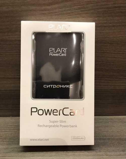 Повербанк Elari PowerCard 2500mah новый