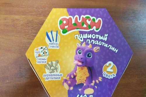 Пушистый пластилин "plush" оранжевый+фиолетовый