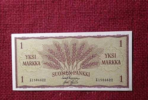 Банкноты Финляндии 1 марка 1963 год «пресс»