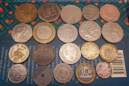 Набор 20 нечастых иностранных монет
