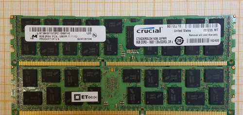 Crucial CT8G3ersld4160B.36FMR rdimm ECC REG 8GB