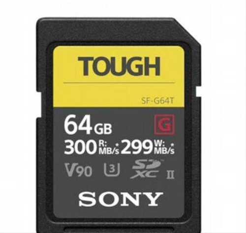 Карта памяти sony SF-G спецификации tough 64GB